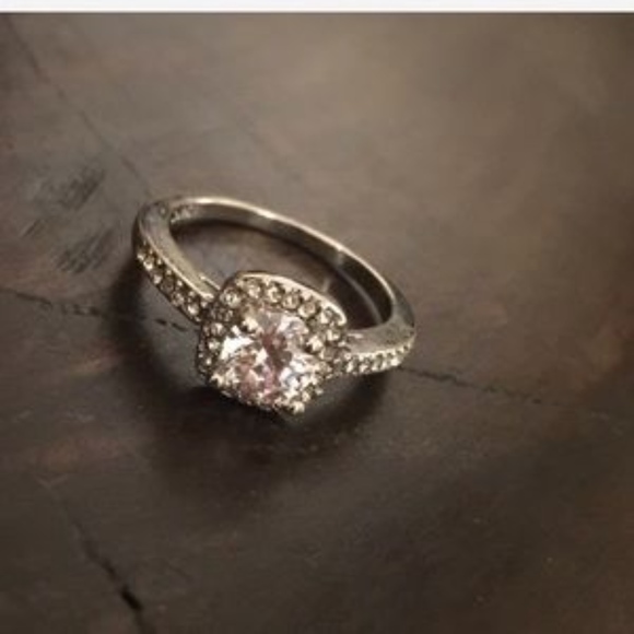 Jewelry | 925 Sterling Silver Round Diamond Ring | Poshmark